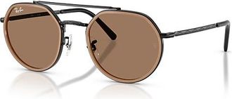 Ray-Ban Rb3765 Sonnenbrillen Schwarz Fassung Braun Glas 53-22