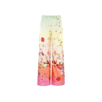Roberto Cavalli Femme, Pantalons, Multicolore, Taille: 38 FR Floral Print Pantalons