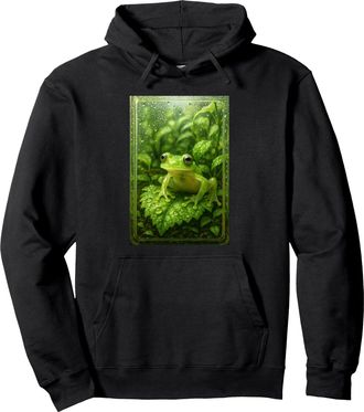 ECO STYLE Frosch-Illustration im Glas-Terrarium, Naturkunst Pullover Hoodie