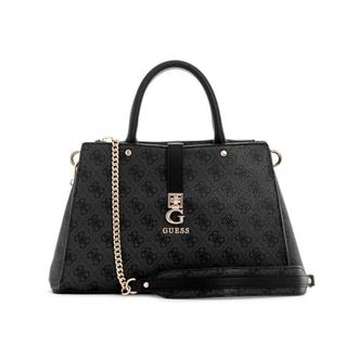 Guess Zamira Luxury Satchel Coal Logo