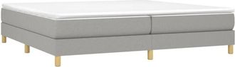vidaXL Vidaxl - Cadre de lit &agrave; ressorts gris clair 200x200 cm - Tissu polyester durable - Lattes en contreplaqu&eacute; pour soutien optimal - Assemblage facile
