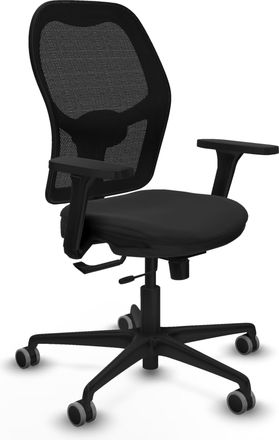 Piqueras y Crespo Gepolsterter Stuhl, Schwarz, mit 3D-Armlehnen, h&ouml;henverstellbare Lendenwirbelst&uuml;tze, ausgestattet mit Syncro/Traslack und eingespritztem Schaumstoff, 