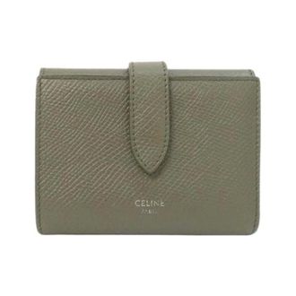 Celine Portefeuille Pre-owned Fine Strap Calf - Femme - Pre-owned - Vert - Taille: ONE Size