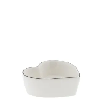 Bastion Collections Herzförmige Schale aus Glas, weiß