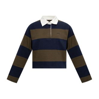 A.P.C. A.p.c., Femme, Tops, Vert, Taille: 36 FR Polo &agrave; manches longues