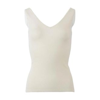 Crush Geripptes Tanktop Beige - - Tops - Damen - Wei&szlig; - M