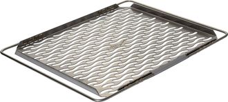 Lares Edelstahl-Backblech mit ausziehbaren Bügeln - mit Lochung in Wellenform - Maße der Backfläche: 32 x 47cm - Made in Germany