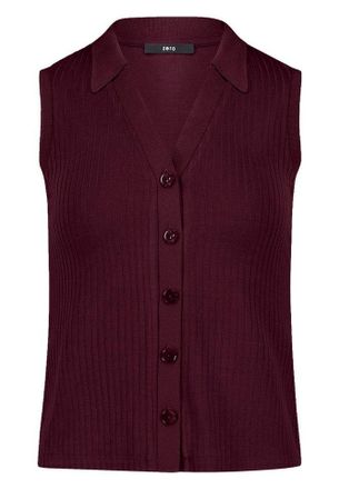 Zero T-Shirt Damen mit Kragen (1-tlg) Gerippt