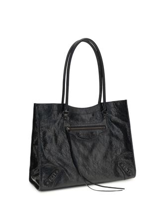 Balenciaga Womens Small Le City Tote Bag Black Lamb Ovis Aries Shoulder