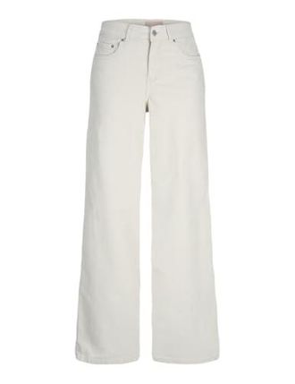 Jack & Jones Jack & Jones JXGELLY Pantalon Large en Velours c&ocirc;tel&eacute; pour Femme Blanc fonc&eacute; 28/34, Bone White, 28W x 34L