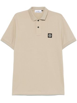 Stone Island polo à patch Compass - Marron