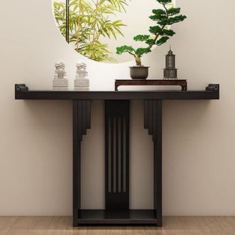 Generic Table Dappoint Rectangulaire en Bois Derrière Le Canapé, Table Console avec Pieds en Bois Rustiques, Console Vintage Entrée pour Entrée Couloir Salon(