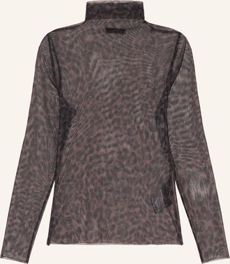 Oui Longsleeve Aus Mesh braun