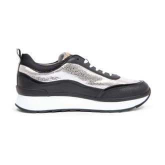 La Martina Schwarze Lederschuhe mit silbernen Details - - Shoes - Damen - Mehrfarbig - 41 EU