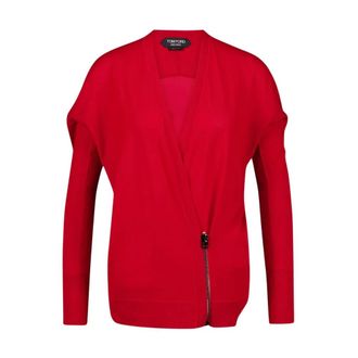 Tom Ford Luxuri&ouml;ser Cashmere Roter Wrap-Cardigan - - Knitwear - Damen - Rot - S