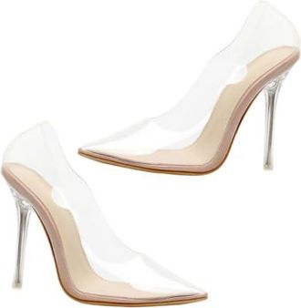 Beaupretty Escarpins Transparents &agrave; Talons Aiguilles Blancs pour Femmes &Eacute;l&eacute;gants et L&eacute;gers Adapt&eacute;s Travail Soir&eacute;e et Mariage Confort Antid&eacute;rapant &agrave; Bout Raffin&eacute;
