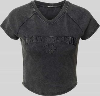 True Religion Slim Fit Crop Top aus Baumwoll-Mix Modell ribbed baby