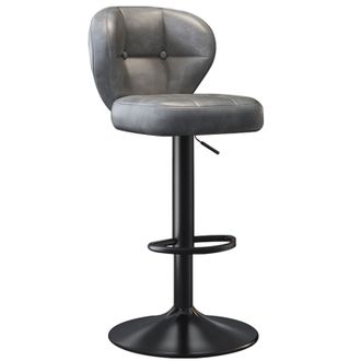 Generic Moderne, H&ouml;henverstellbare Drehhocker mit Kunstledersitzkissen In Braun/Rot/Schwarz/Gr&uuml;n/Grau und Schwarzem/Silbernem Gestell f&uuml;r K&uuml;cheninseln