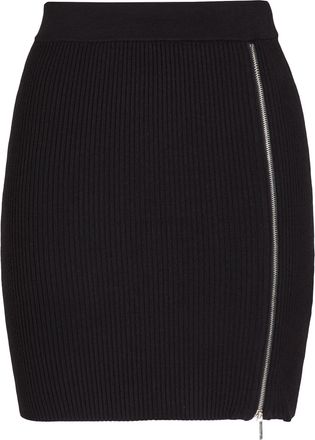 8 by YOOX VISCOSE BLEND MINI SKIRT WITH ZIP DETAIL