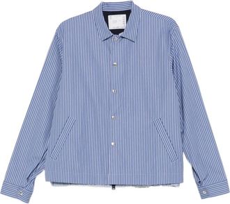 sacai Homme, Chemises, Bleu, Taille: M Chemise ray&eacute;e en popeline de coton