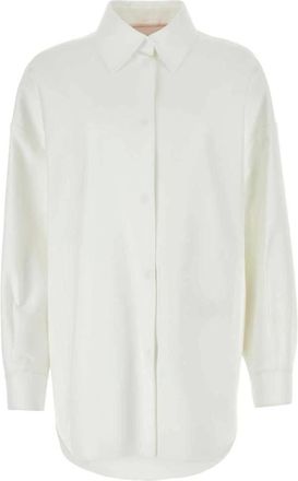 Valentino Garavani Femme, Blouses et Chemises, Blanc, Taille: 34 FR Chemise en Popeline de Coton