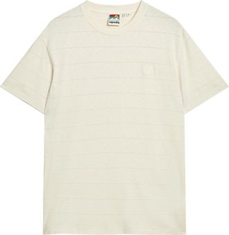 Superdry Herren Strukturiertes Vintage T-Shirt aus Bio-Baumwolle Wei&szlig;er Sand L