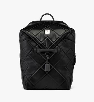 MCM Aren Rucksack aus Leder mit Rautensteppung