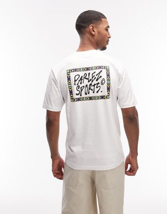 Parlez Clothing Tribe - T-Shirt in Wei&szlig; mit Grafikprint auf dem R&uuml;cken