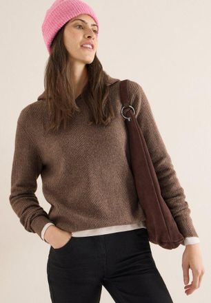 Cecil Kapuzenpullover Strick mit Strukturdetail