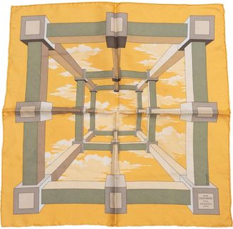 Herm&egrave;s T&uuml;cher & Schals - Hermes Classic Perspective Silk Carre 45 Scarf T - Gr. unisize - in Gelb - f&uuml;r Damen