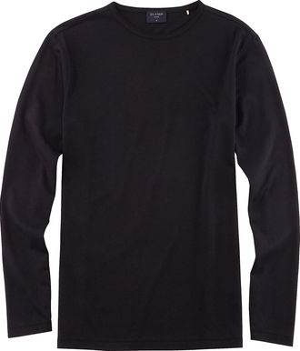 Olymp Herren T-Shirt Langarm Casual.Wirk,Single Jersey,Regular fit,schwarz 68,3XL