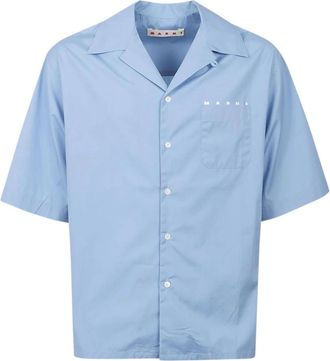Marni Homme, Chemises, Bleu, Taille: M Logo Pocket Shirt