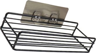 BESPORTBLE Eisen Wandregal Schwarz Küchen Badezimmer aufbewahrung Platzsparendes Wandmontiertes Lagerregal Rostfreier Schmiedeeisen Rahmen Praktisches Wandhalter