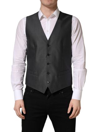 Dolce & Gabbana Virgin Wool and Silk Vest - Black