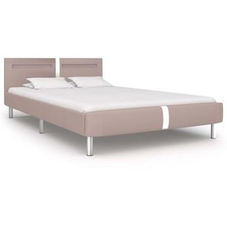 vidaXL Bettgestell mit led Cappuccino-Braun Kunstleder 120x200 cm Vidaxl