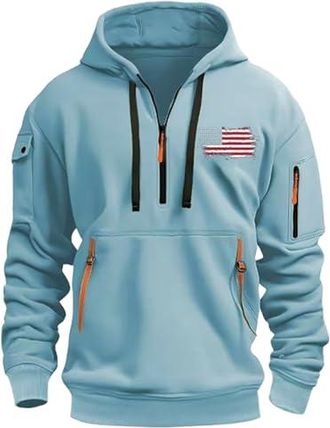 Generic Sweat &agrave; capuche l&eacute;ger uni pour homme 2026 pour homme avec fermeture &eacute;clair quart de long, pull multi-entra&icirc;nement, v&ecirc;tements dext&eacute;rieur pour int&eacute;rieur