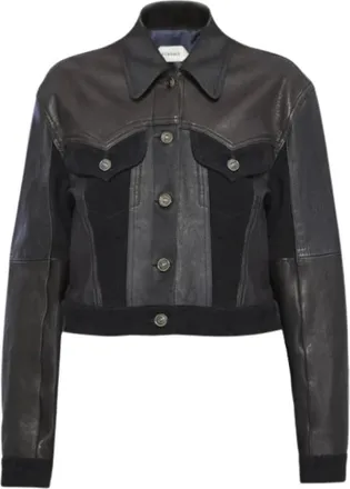Versace Femme, Vestes, Noir, Taille: 40 FR Blouson Slim en Cuir