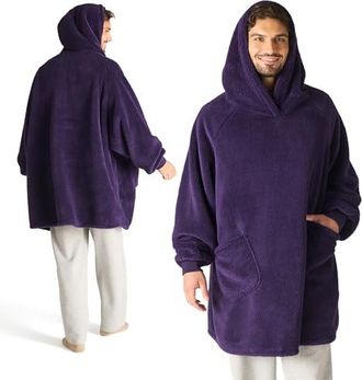 Bedsure Plaid &agrave; Capuche Adulte - Plaid Polaire avec Manche Femme Homme Couverture Manche avec Poches Portables, Plaid Pull Couverture Canape TV Hiver, 107x90 