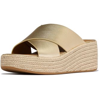 FitFlop Fitflop Plattform Leder Damen Sandalen Platino