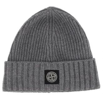 Stone Island Rippstrick-Wollmischung M&uuml;tze - - Accessories - Herren - Grau - L