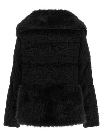 Herno Eco-Fur Astrakhan-Effect Jacket - Black