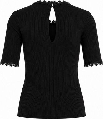 Vila T-Shirt VIBABIA FLOWER O-NECK 2/4 TOP/LC/1