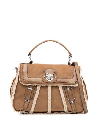 Guess Co sac cabas texturé à plaque logo - Marron