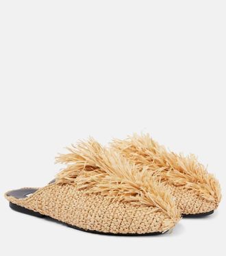 Jil Sander Slippers aus Raffiabast