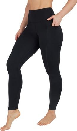 90 Degree by Reflex 90 Degree by Reflex Leggings mit hoher Taille, mit Fleece gef&uuml;ttert, mit Seitentasche, Yogahose, Schwarz mit Tasche, Gr&ouml;&szlig;e M, Schwarz
