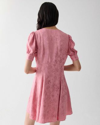Kate Spade New York Kate Spade Mini-Kleid Aus Flie&szlig;endem Jacquard Mit Puff&auml;rmeln f&uuml;r Frauen in Serenes Rosa, Gr&ouml;&szlig;e: 30 | Jacquard