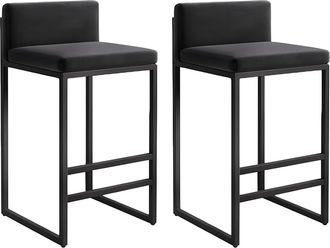 Generic K&uuml;chenbarhocker, 2er-Set, mit schmiedeeisernen Beinen und ergonomischer R&uuml;ckenlehne, ideal f&uuml;r K&uuml;cheninsel, Theke und Zuhause