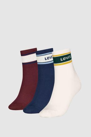 Levi's Short Cut Stripe Socks 3 Pack - Homme - Multicolore / White/Blue/Red - One Size