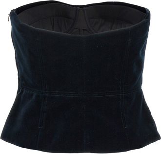 Tom Ford Velvet Strapless Top - Navy