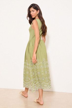 Lipsy Midikleid Lipsy &Auml;rmelloses Hybrid-Midikleid, Lochstickerei (1-tlg)